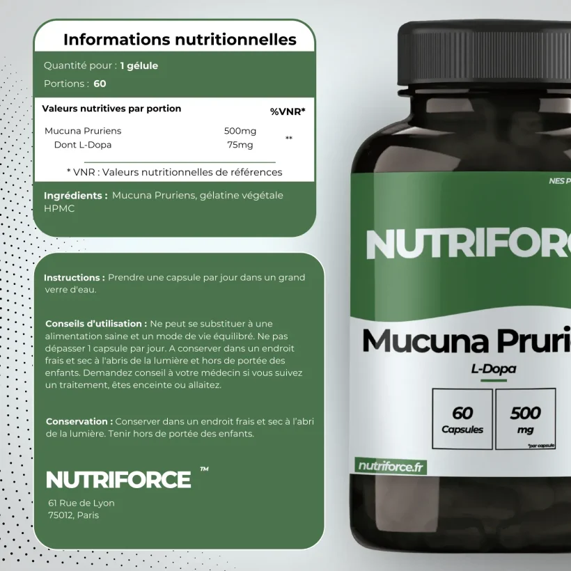 Mucuna Pruriens ( L-Dopa ) - Livraison & Pharmacie